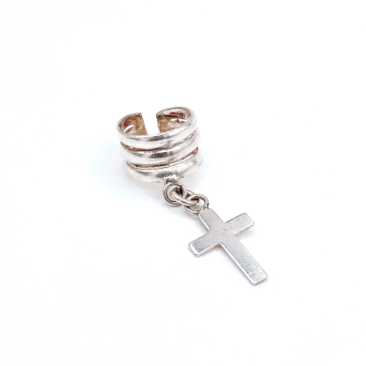 Aro Cuff Cruz Triple Plata - La Fábrica Store